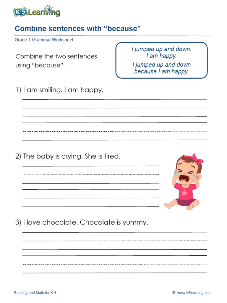 Combine Sentences With - Because | PDF