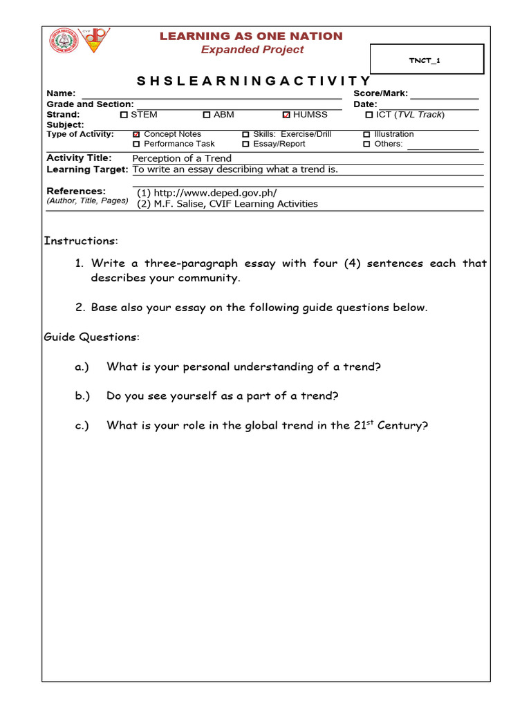 TNCT LAS 1 Perception of A Trend | PDF