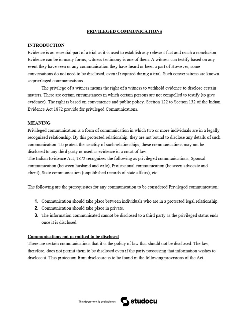 Understanding Privileged Communications | PDF | Witness | Lawyer