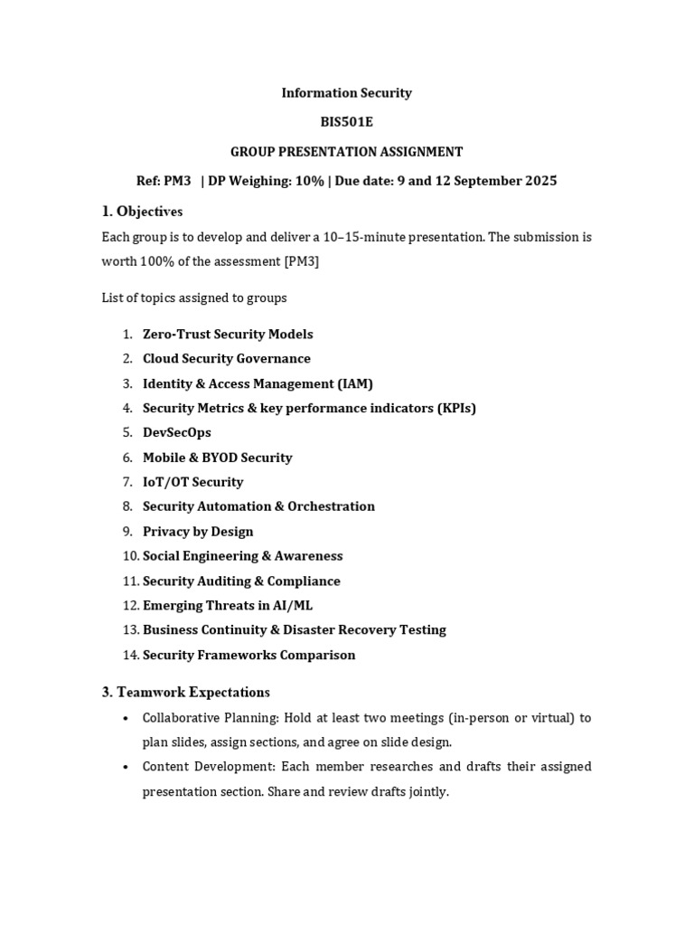 Pm3 - Group Presentation Assignment | PDF | Computing