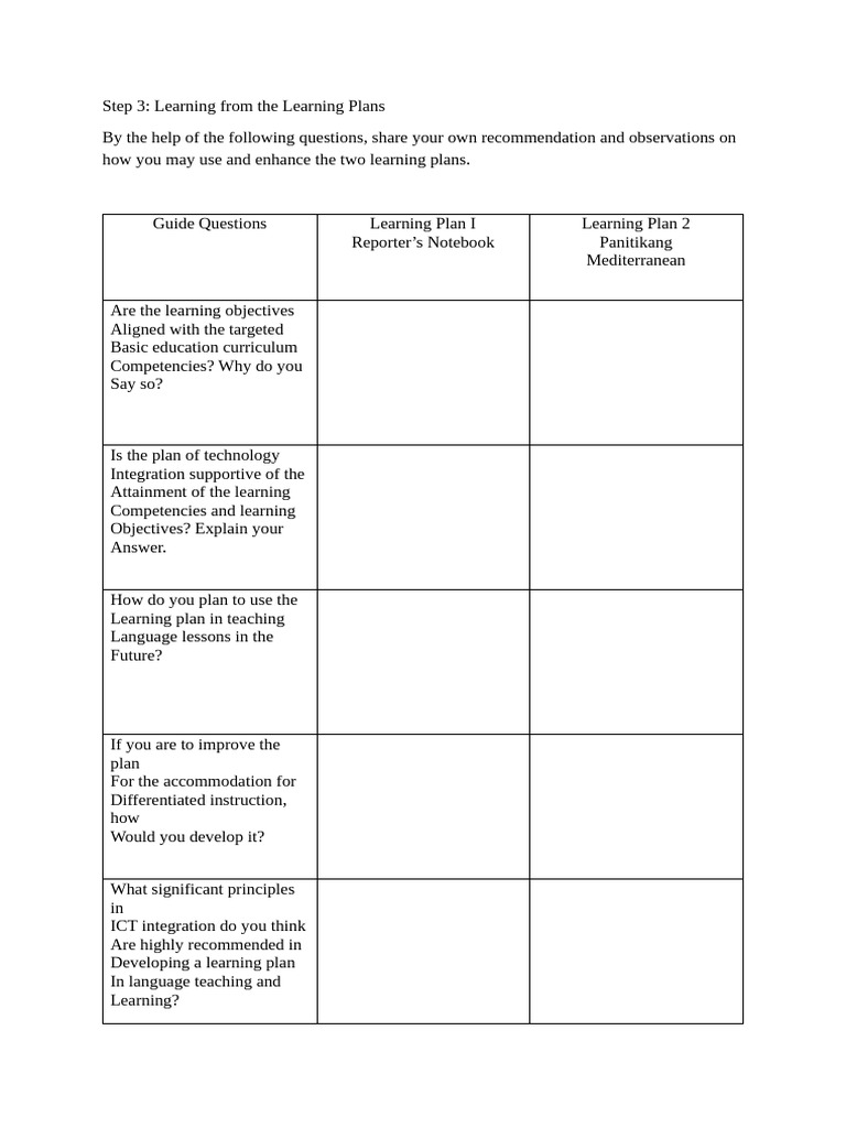 Enhancing Learning Plans for Language Teaching | PDF