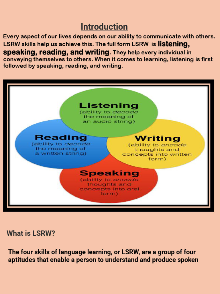 LSRW Skills 053817 | PDF | Stress (Linguistics) | Communication