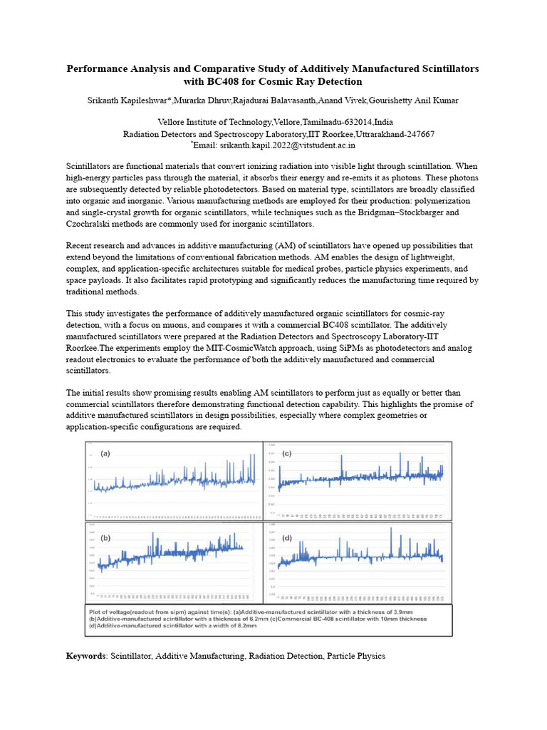 Performance Analysis and Comparative Study of Additively Manufactured Scintillators With BC408 ...