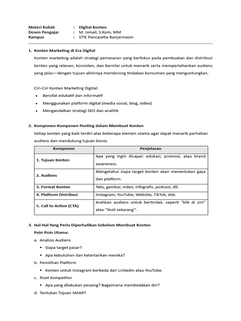 Materi Digital Konten - Pertemuan III | PDF