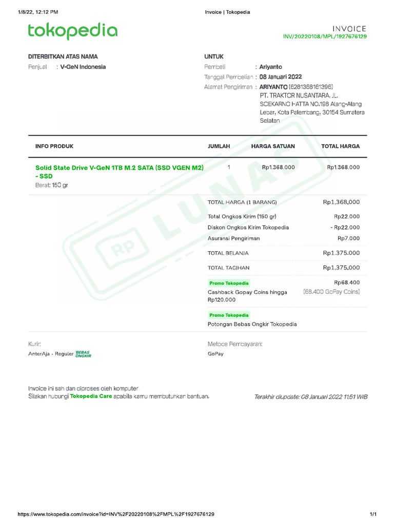 Invoice Toped SSD - Copy | PDF
