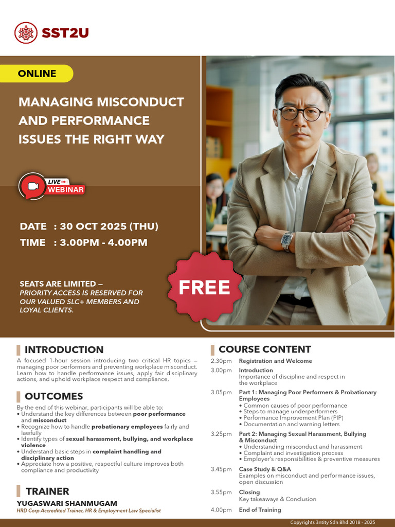 Online - Managing Misconduct and Performance Issues The Right Way | PDF