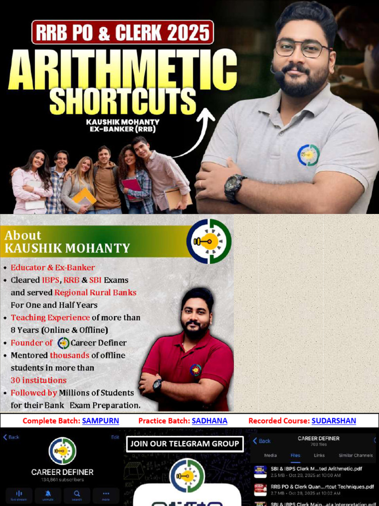 RRB PO & Clerk Arithmetic Shortcuts | PDF | Mathematics | Numbers