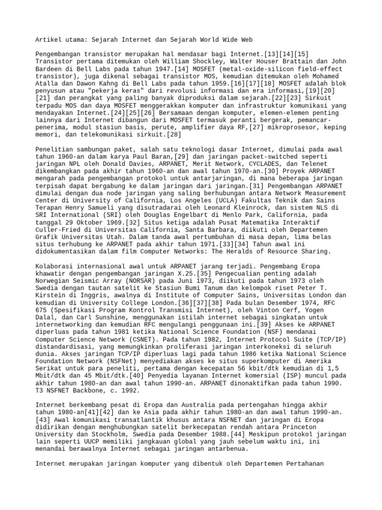 Sejarah Internet dan ARPANET | PDF