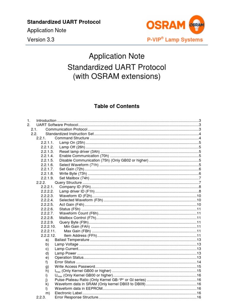 Standardized UART Protocol | Download Free PDF | Device Driver | Bit