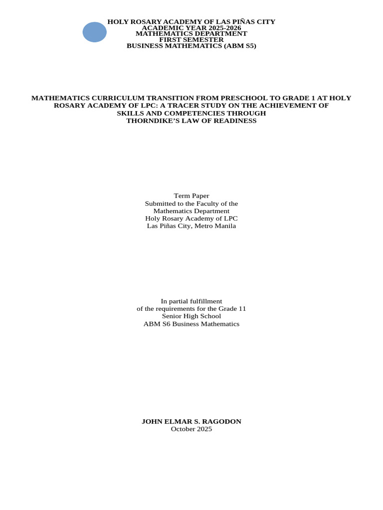 Term Paper Format Abm s5 Bus.math | PDF