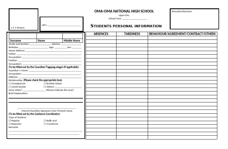 Students Personal Information | PDF