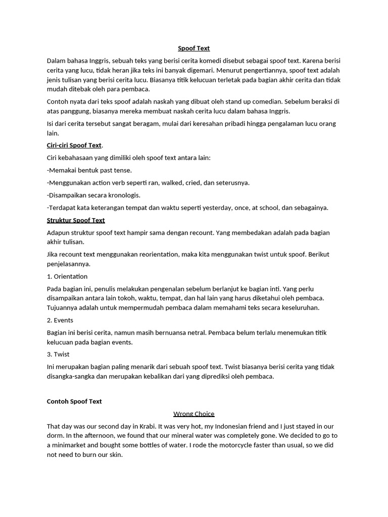 Understanding Spoof Text in English | PDF