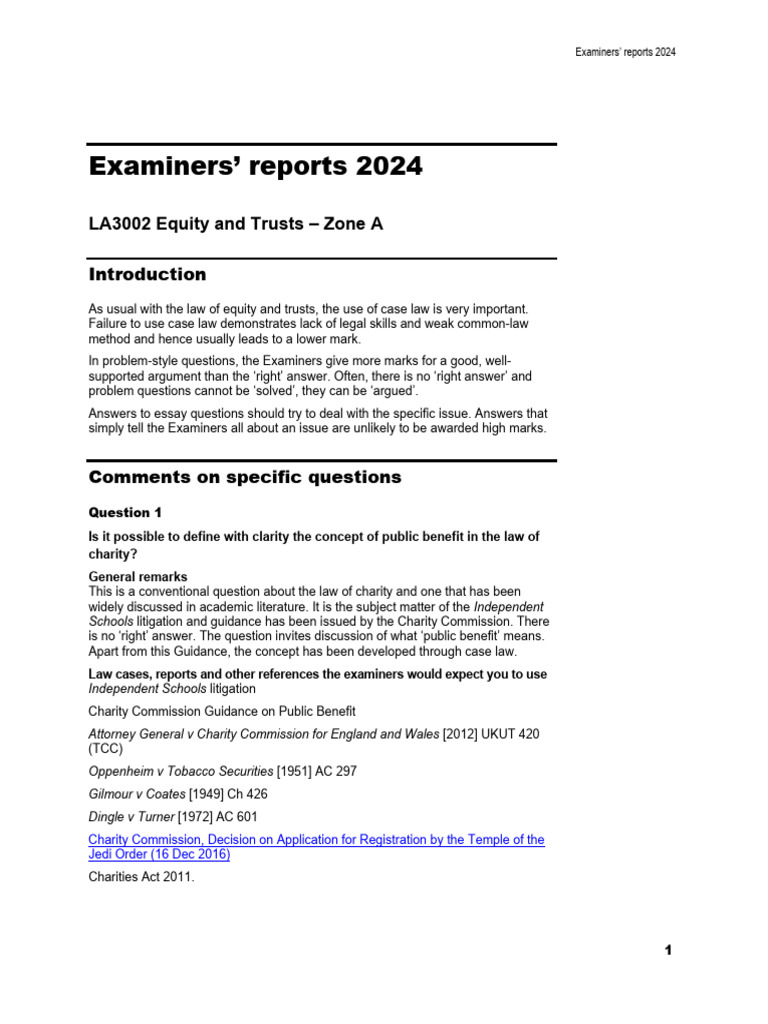 Trusts Report 2024 A | PDF | Equity (Law) | Private Law