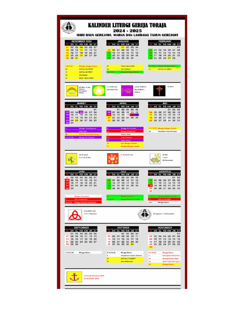 Kalender Gerejawi Tahun 2024-2025 | PDF