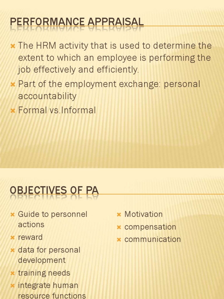 Performance Appraisal Lecture Pdf Performance Appraisal