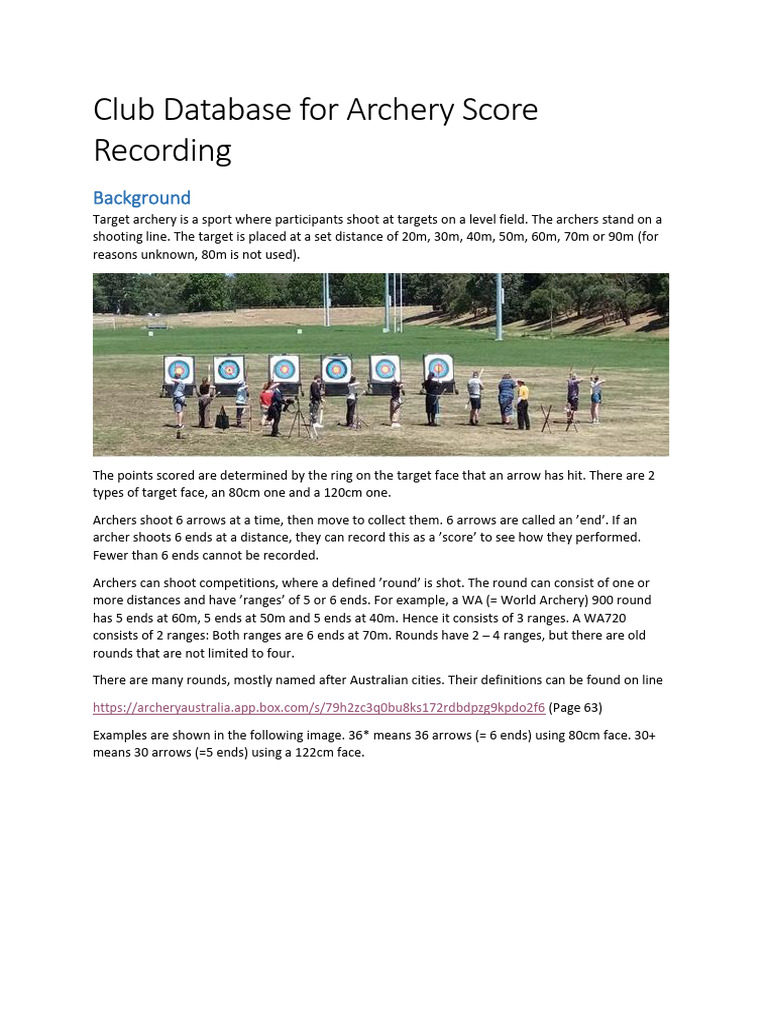 Database For Archery Score Recording | PDF | Archery | Arrow