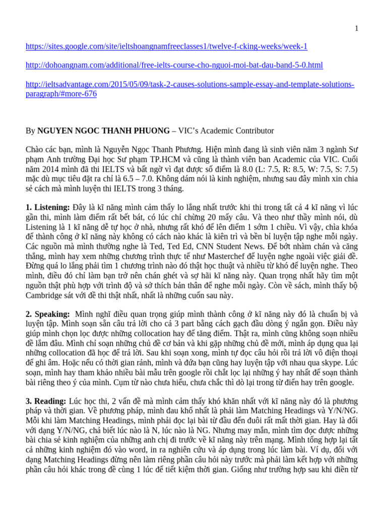 Chia Se Kinh Nghiem Thi Ielts | PDF