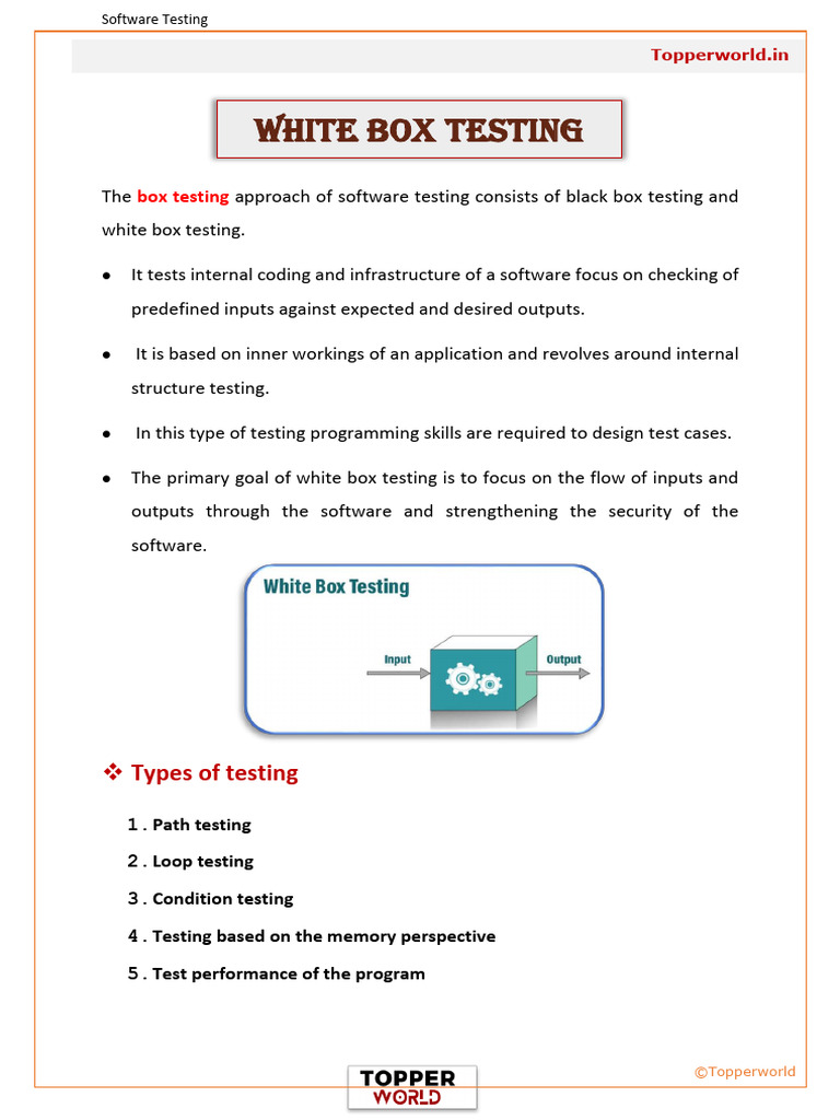 White Box Testing ST | PDF | Software Testing | Control Flow
