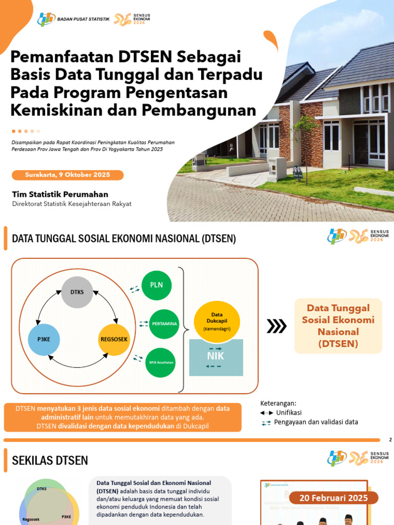 Pemanfaatan DTSEN Sebagai Basis Data Tunggal Dan Terpadu Pada Program ...