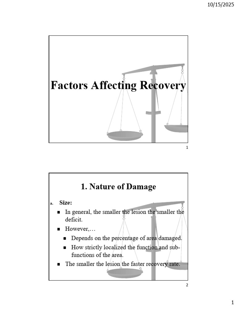 Factors Affecting Recovery | PDF | Brain | Neuroplasticity