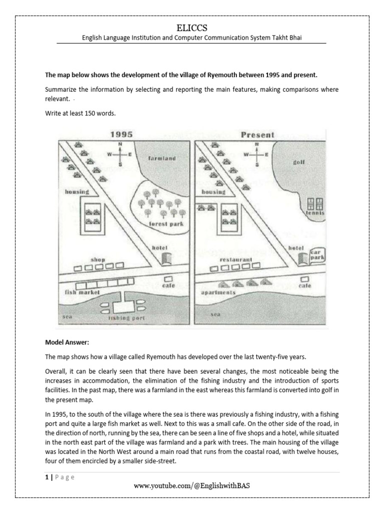 Ielts Writing Task 1, Maps Test 1 - Classwork | PDF
