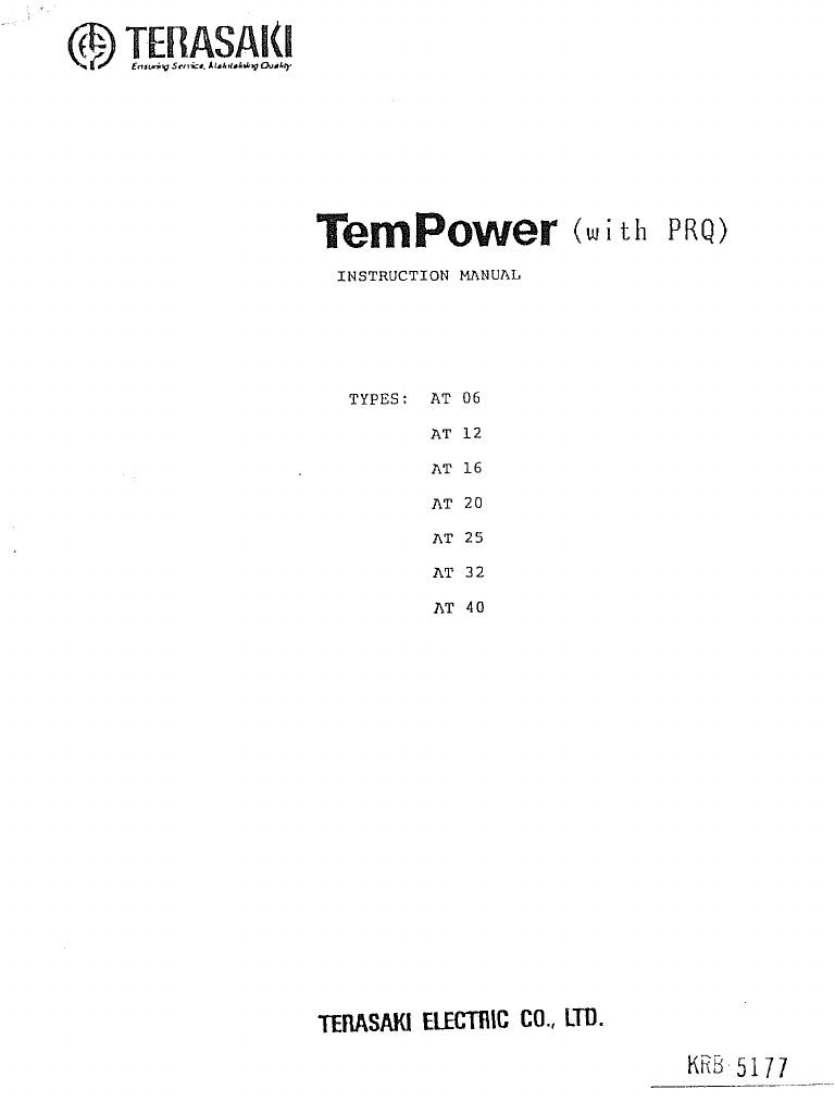 Terasaki TemPower User Manual | PDF