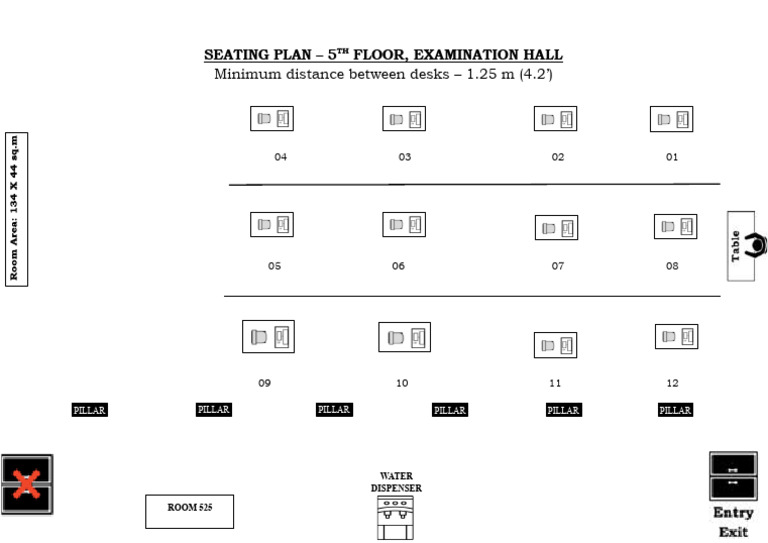 5th Floor Exam Hall Seating Plan | PDF