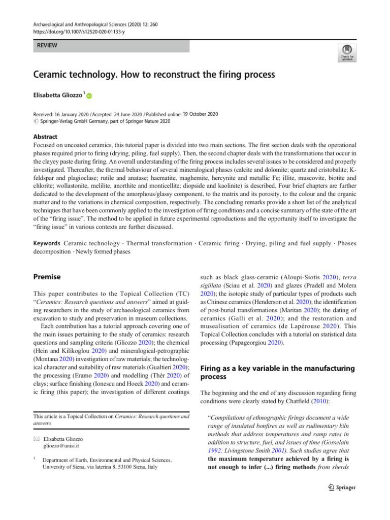 Ceramic Technology. How To Reconstruct The Firing Process | PDF ...