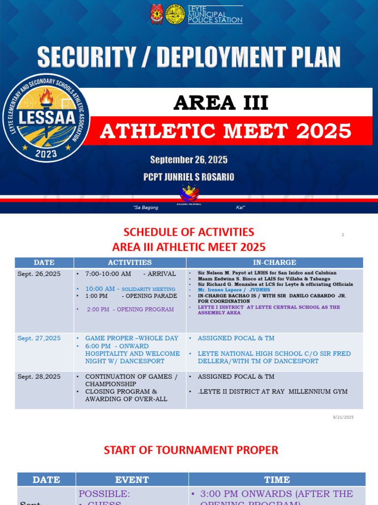 Security Plan Area Meet 2025 | PDF | Philippines