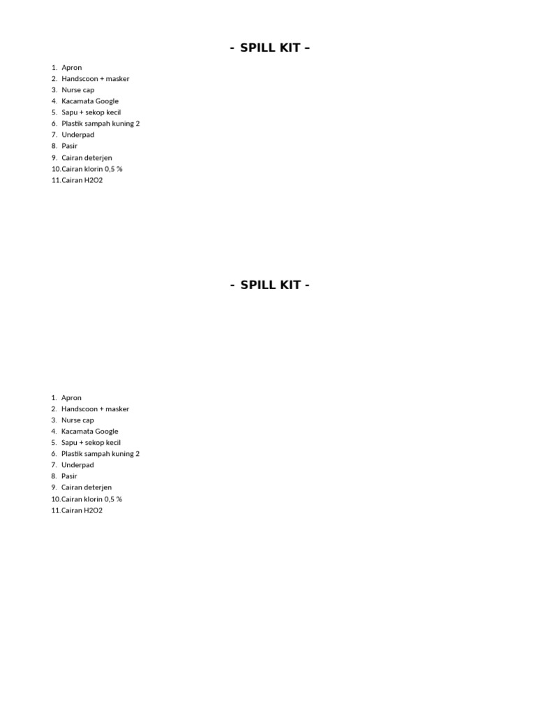 Spill Kit | PDF