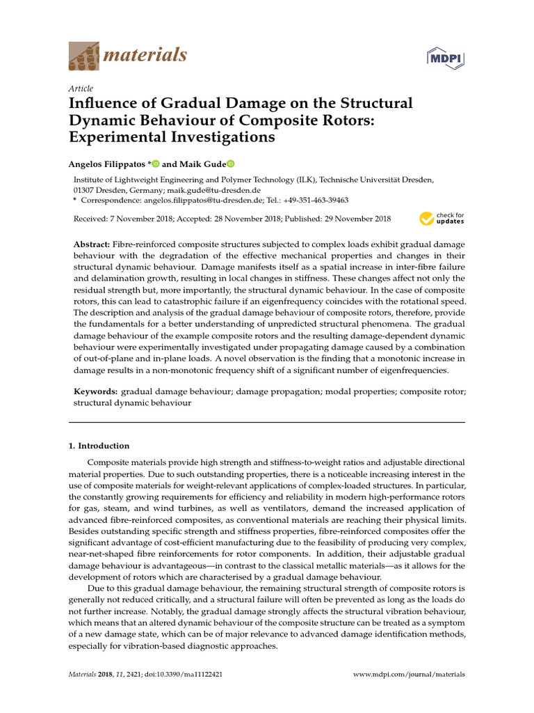 Gradual Damage in Composite Rotors | PDF | Composite Material | Stress ...