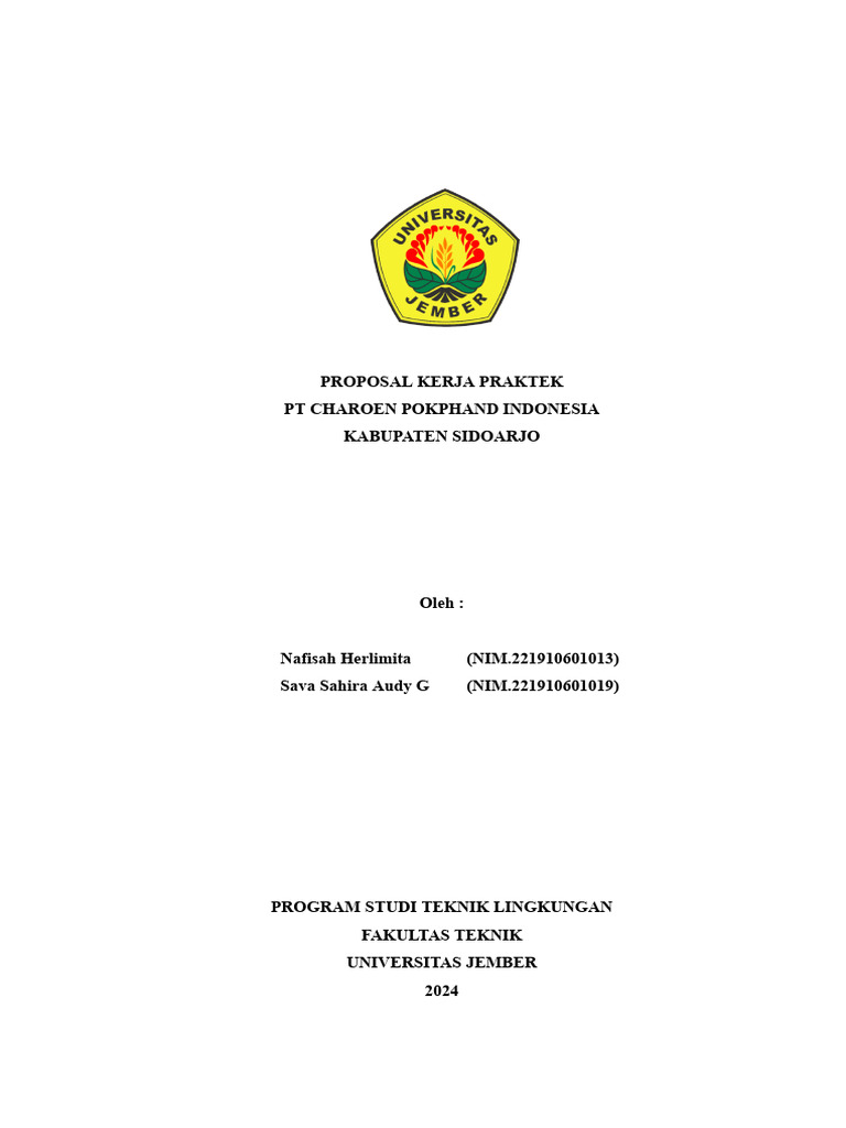 Proposal Kerja Praktek di PT Charoen Pokphand | PDF