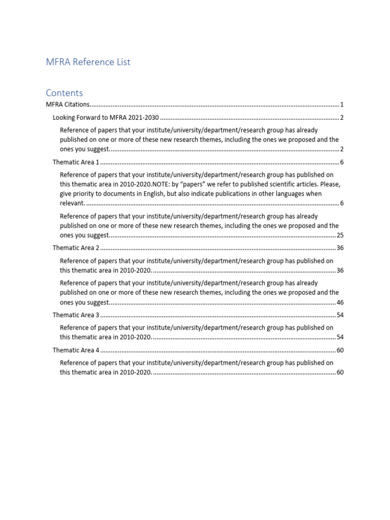 MFRA Reference List | PDF | Ecology | Forests