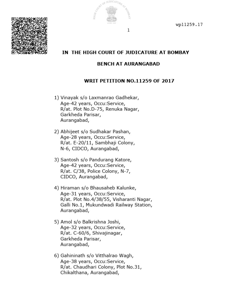 Case 01 Bhagwan Mandal & Anr. v. Vinayak High Court) | PDF | Judgment ...