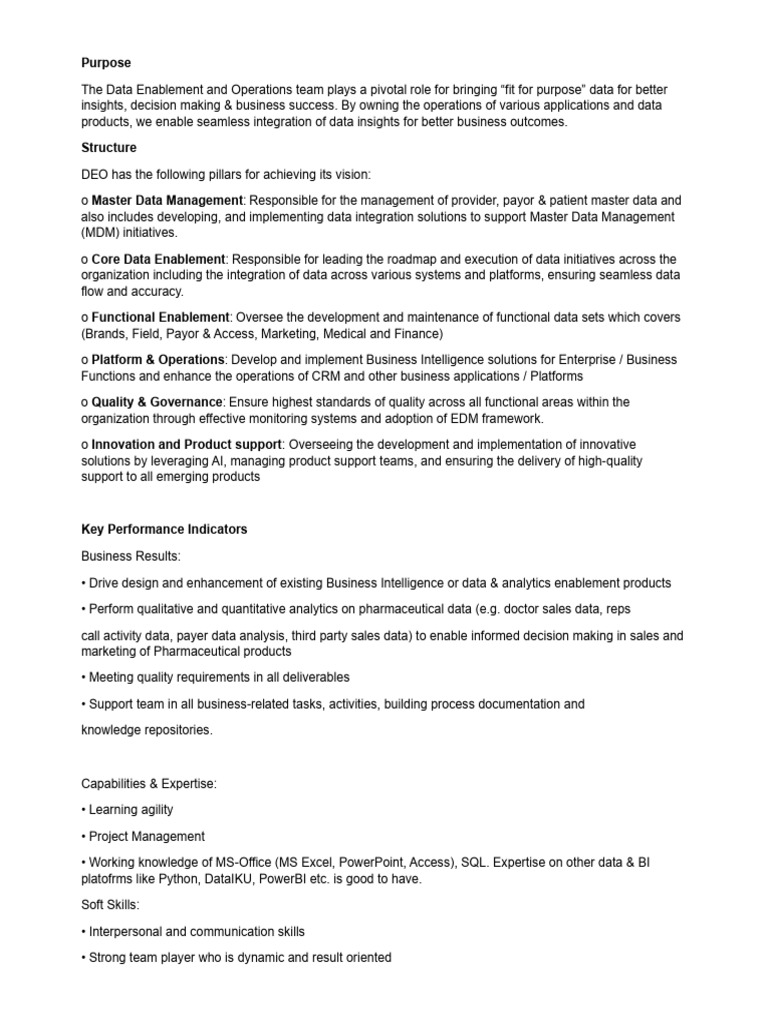 DEO JD | PDF | Data Management | Data