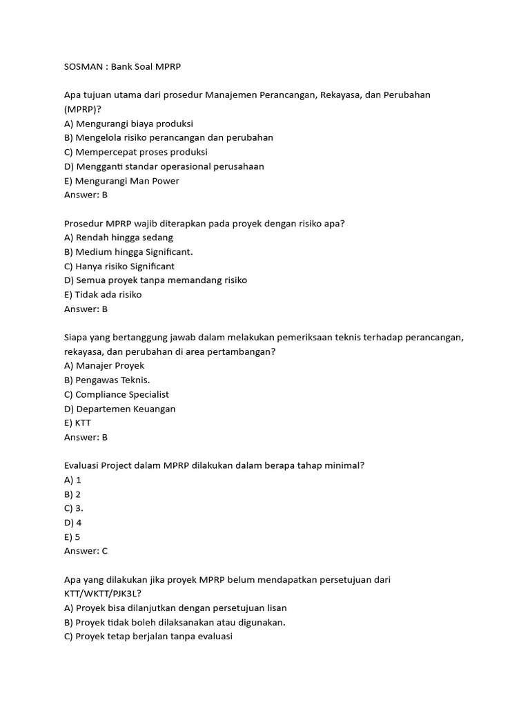 Bahan Ajar Sosman Bank Soal MPRP | PDF