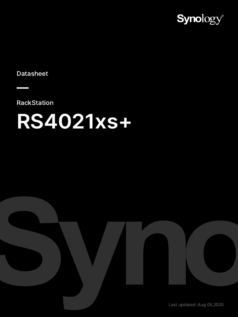 Synology RS4021xs+ Data Sheet Enu | PDF | Backup | Virtual Machine