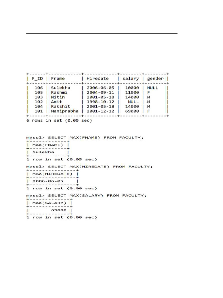 Aggregate Functions Cartesian Product Joins Pdf Computer
