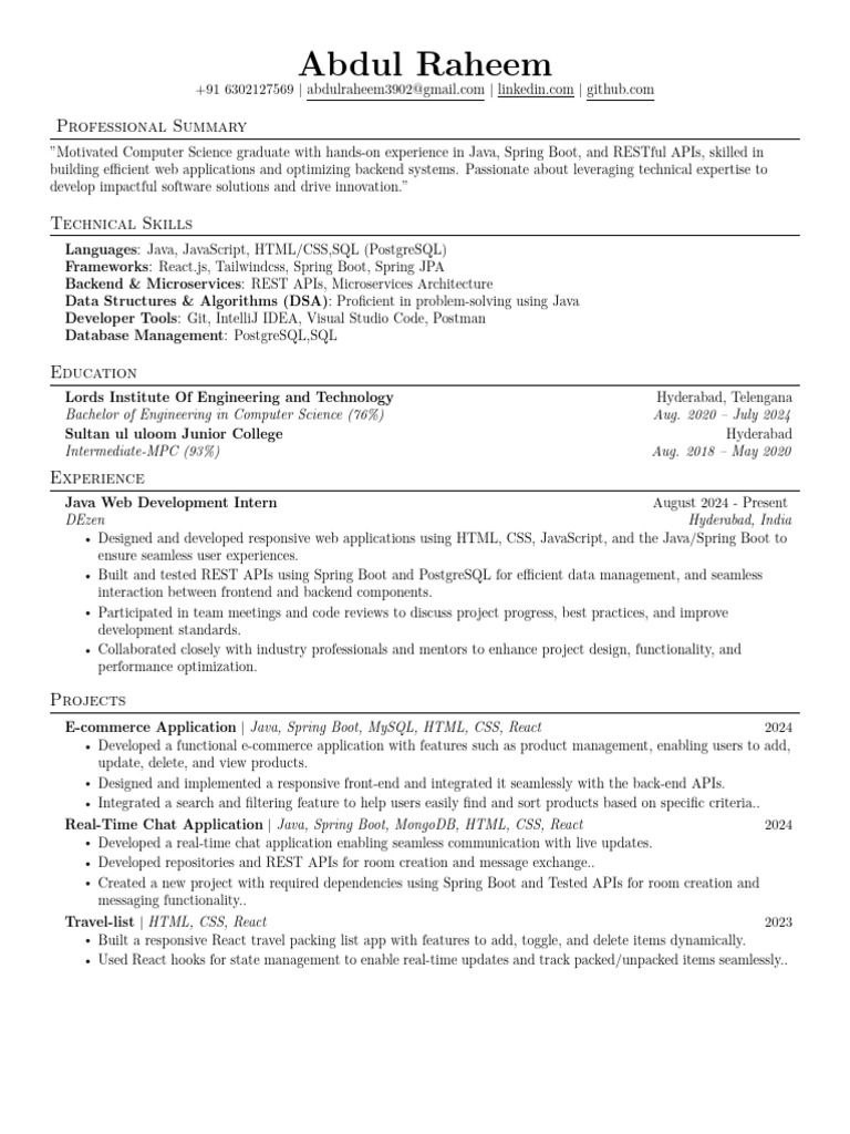 Updated Resume | PDF | Computing | Software Engineering