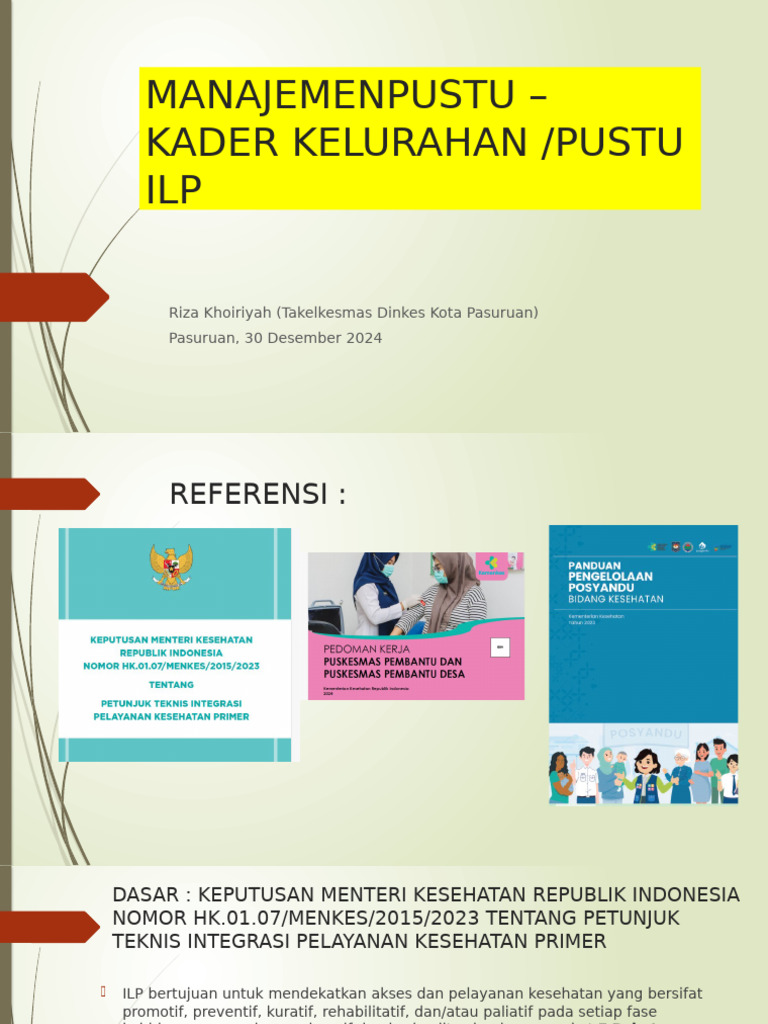 Pustu - Kader Kelurahan Ilp 30 Des 2024 | PDF