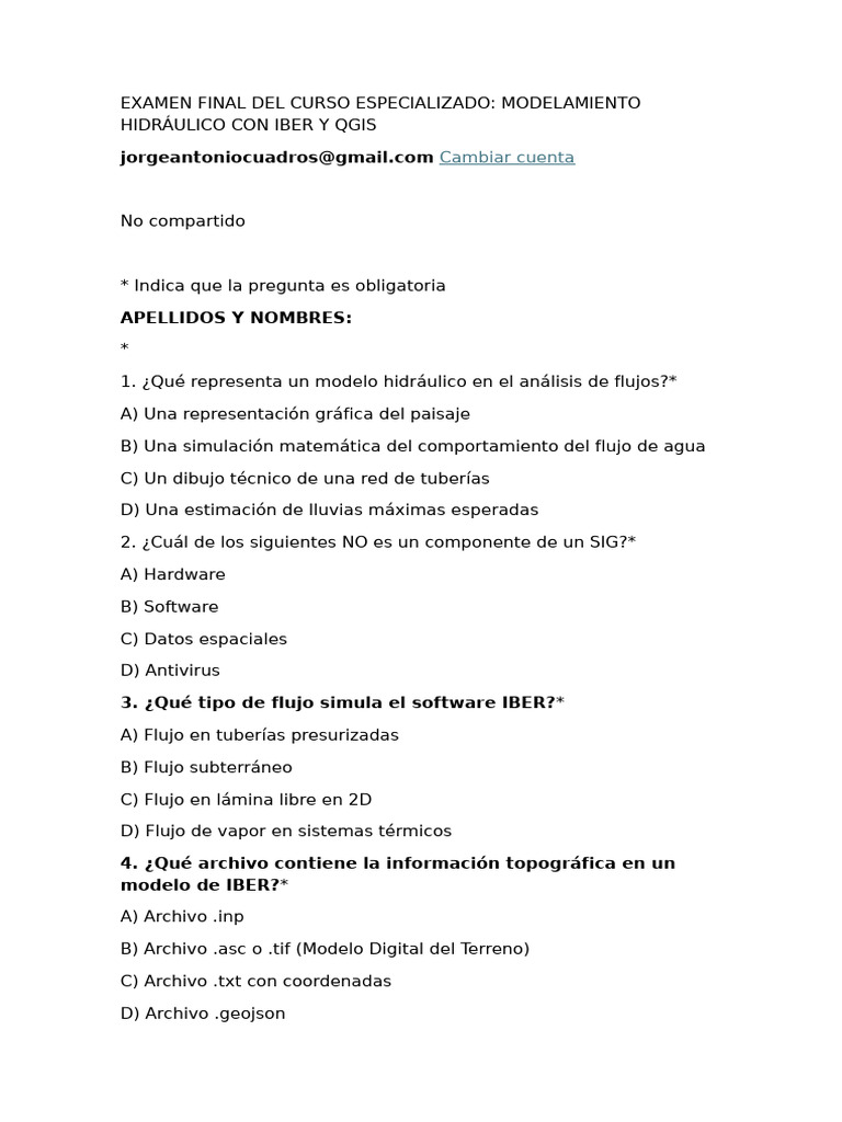 Examen Final Del Curso Especializado | PDF