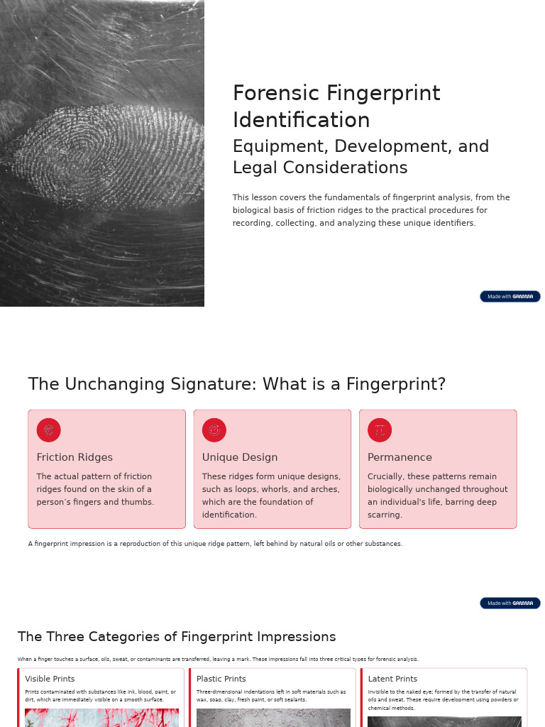 Forensic Fingerprint Identification | PDF | Fingerprint | Forensic Science