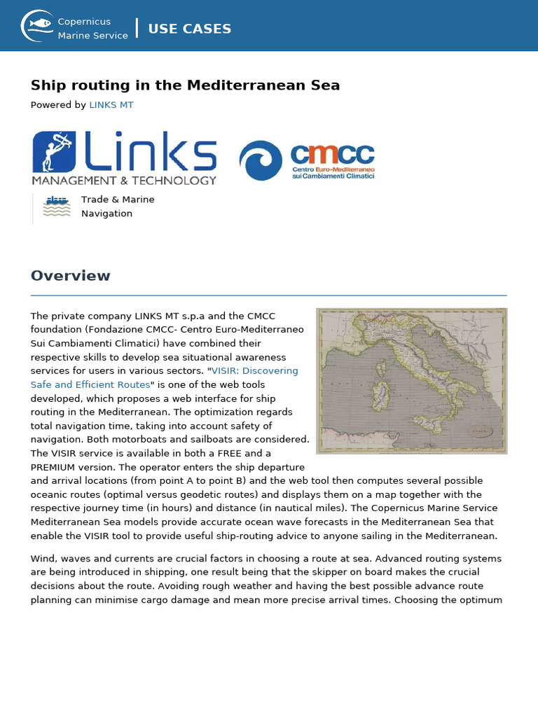Ship Routing in The Mediterranean Sea | PDF | Ships | Sea