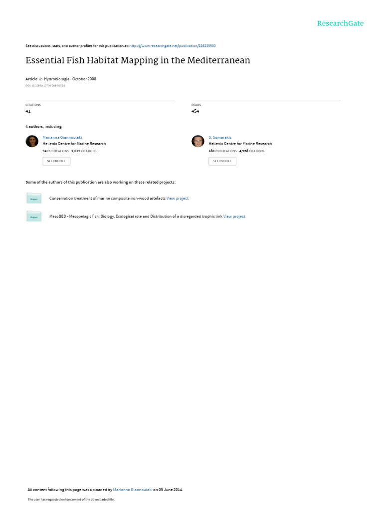 Essential Fish Habitat Mapping in The Mediterranea | PDF | Receiver ...