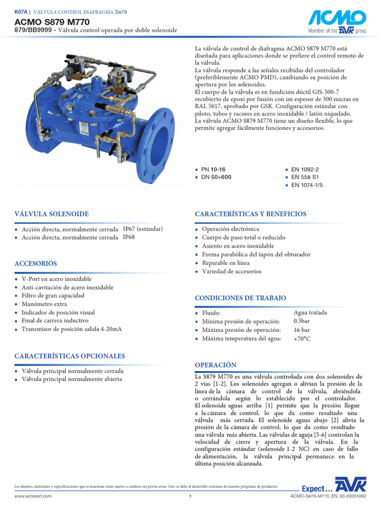 ACMO-AVK LFLT S879-9 M770 En-00-20201002 ES | PDF | Ingeniería mecánica