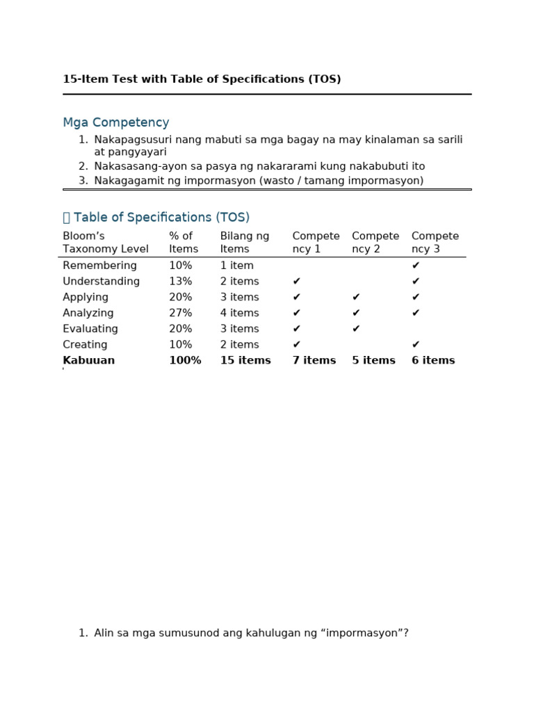 Test Tos | PDF