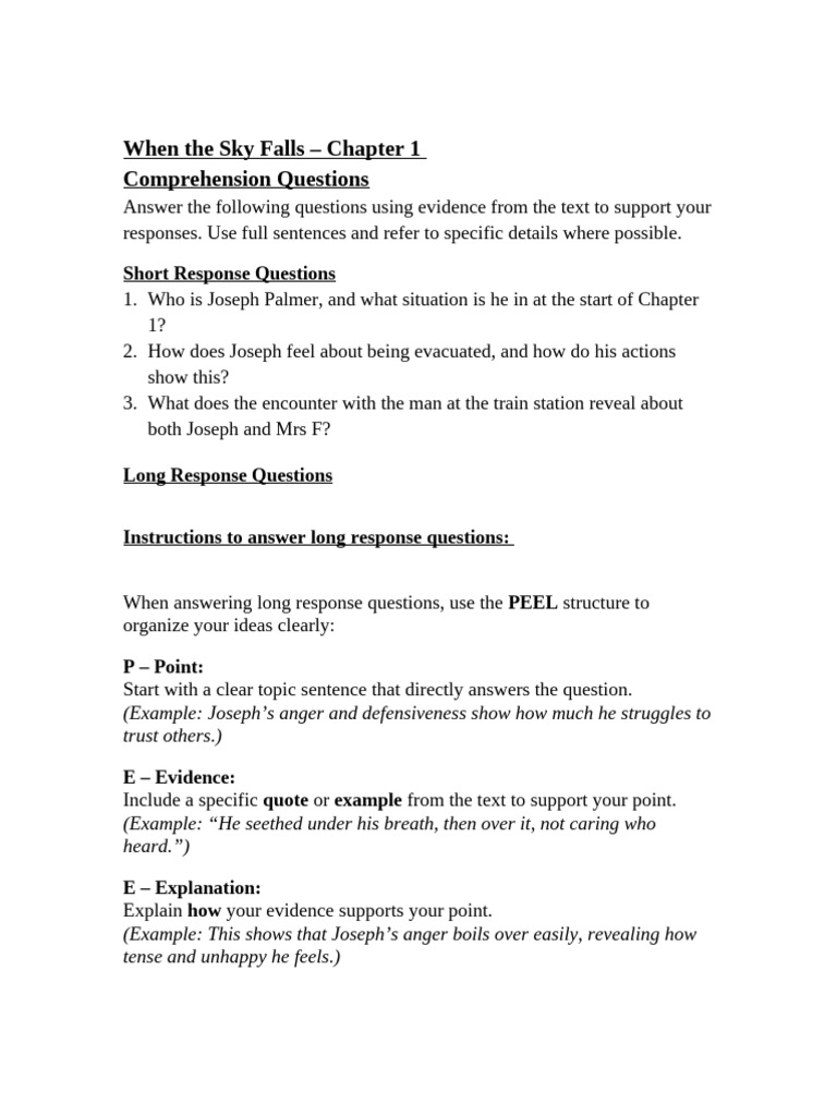 Chapter 1 Analysis of When the Sky Falls | PDF | Anger | Behavioural ...