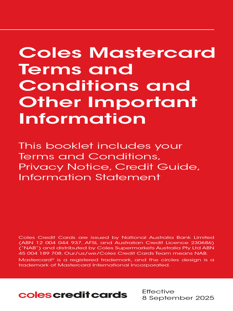 Coles Mastercard Terms and Conditions Info | PDF | Credit Card | Annual ...