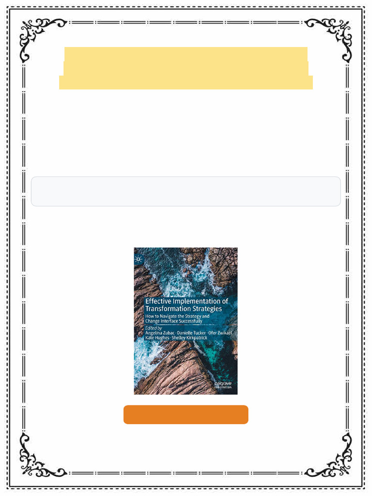 Effective Implementation of Transformation Strategies: How to Navigate ...
