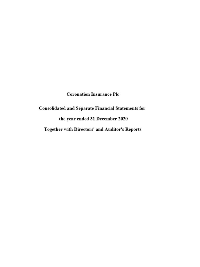Coronation Insurance PLC Audited Financial Statement | PDF | Governance ...